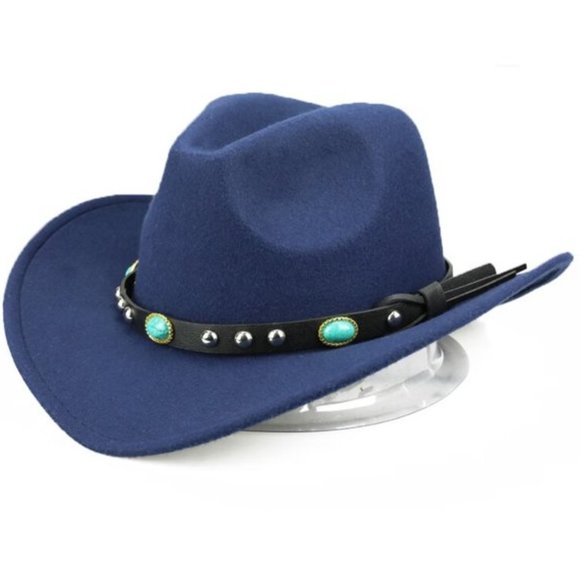 Accessories | Navy Blue Western Cowboy Cowgirl Hat Turquoise Men Women ...